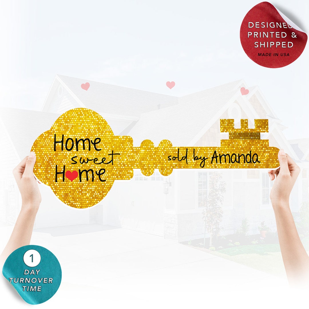 Realtor Key Cut Out, Realtor Sold by Sign, Custom Real Estate Key Prop ...