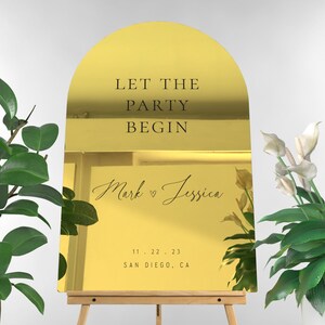 Wedding Party Sign Gold Mirror Wedding Sign Let the Party - Etsy