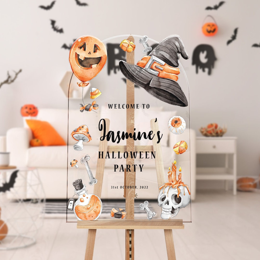Halloween Welcome Sign, Halloween Yard Sign, Personalized Halloween ...
