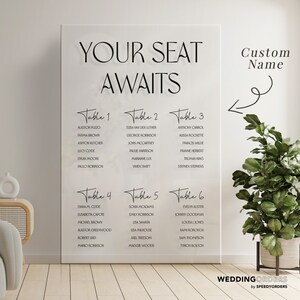 Wedding Seating Chart Sign, Find Your Seat Sign, Your Seat Awaits Sign, Custom Wedding Seating ...