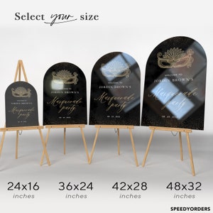 Masquerade Sign, Masquerade Party Welcome Sign, Custom Black & Gold ...