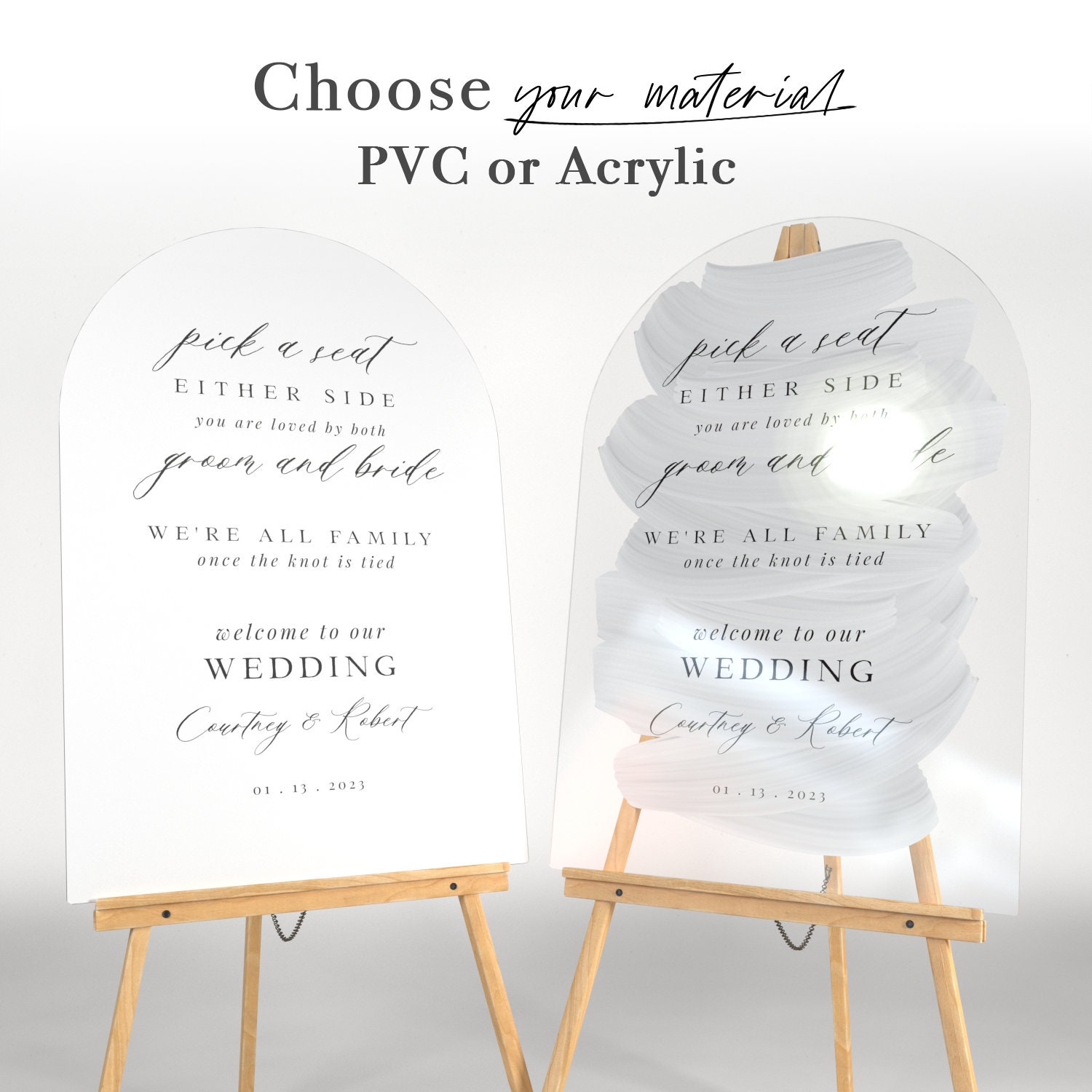 Pick A Seat Either Side Wedding Sign, Custom Pick A Seat Not A Side ...