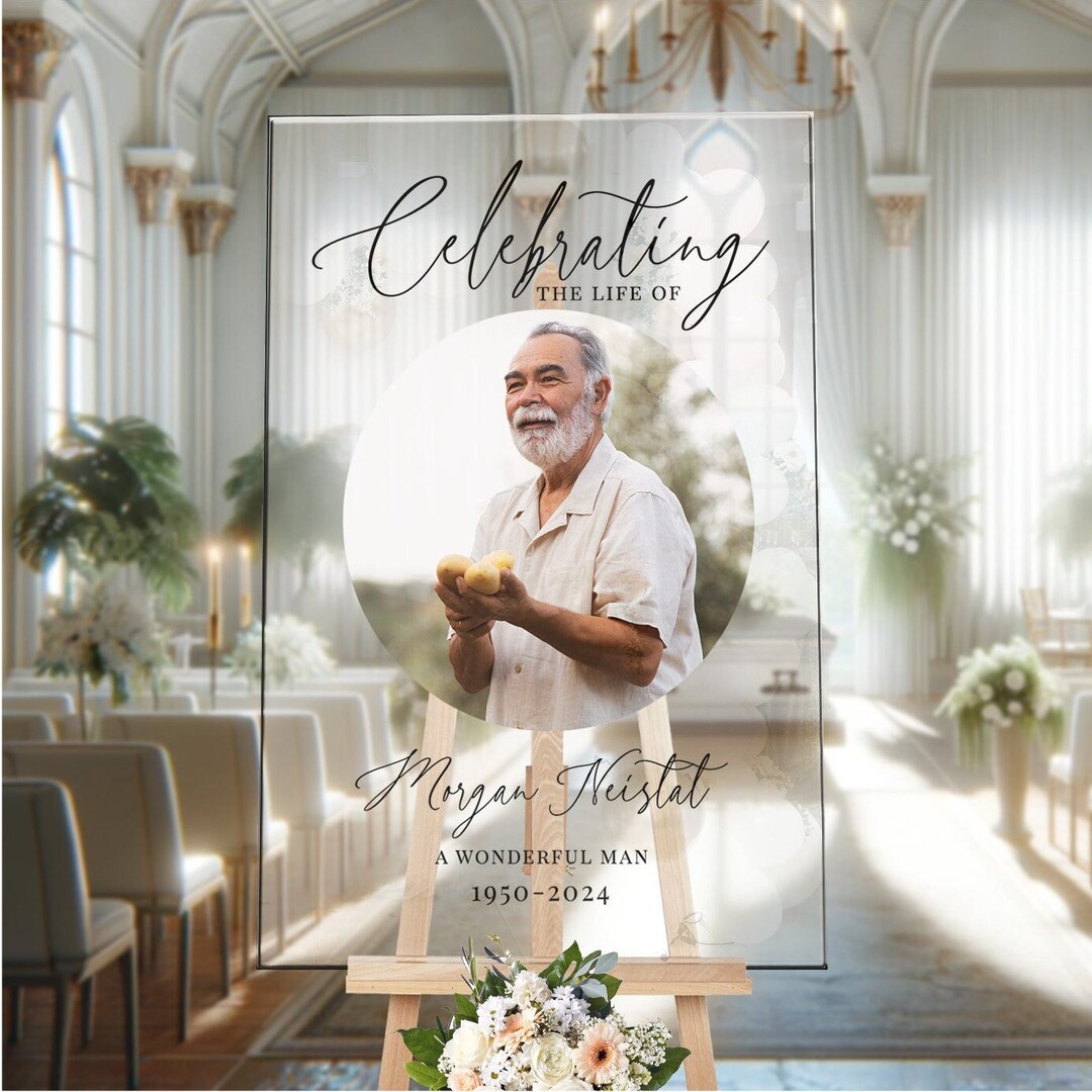 Celebration of Life Sign, Funeral Welcome Sign, Photo Memorial Sign ...