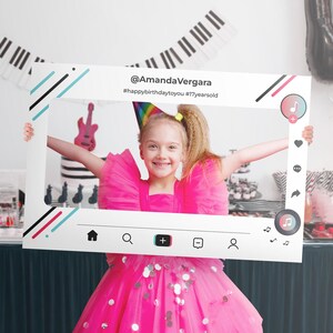 Tiktok Photo Booth Frame, Tik Tok Cutout, Custom Social Media Photo ...