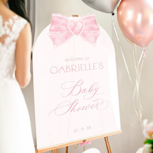 Welcome Sign Bow Baby Shower - Etsy