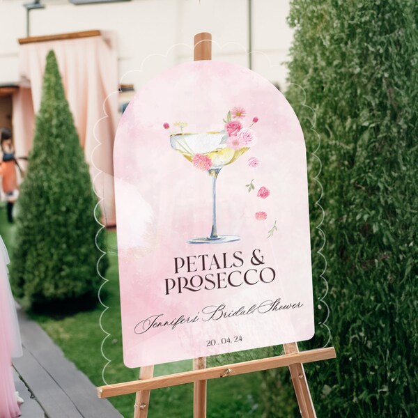 Petals and Prosecco Bridal Shower Sign - Etsy
