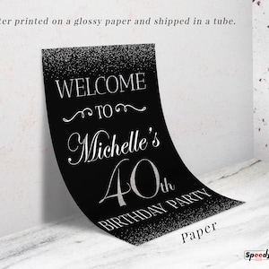 40th Birthday Sign, Custom 40th Birthday Party Welcome Sign ...