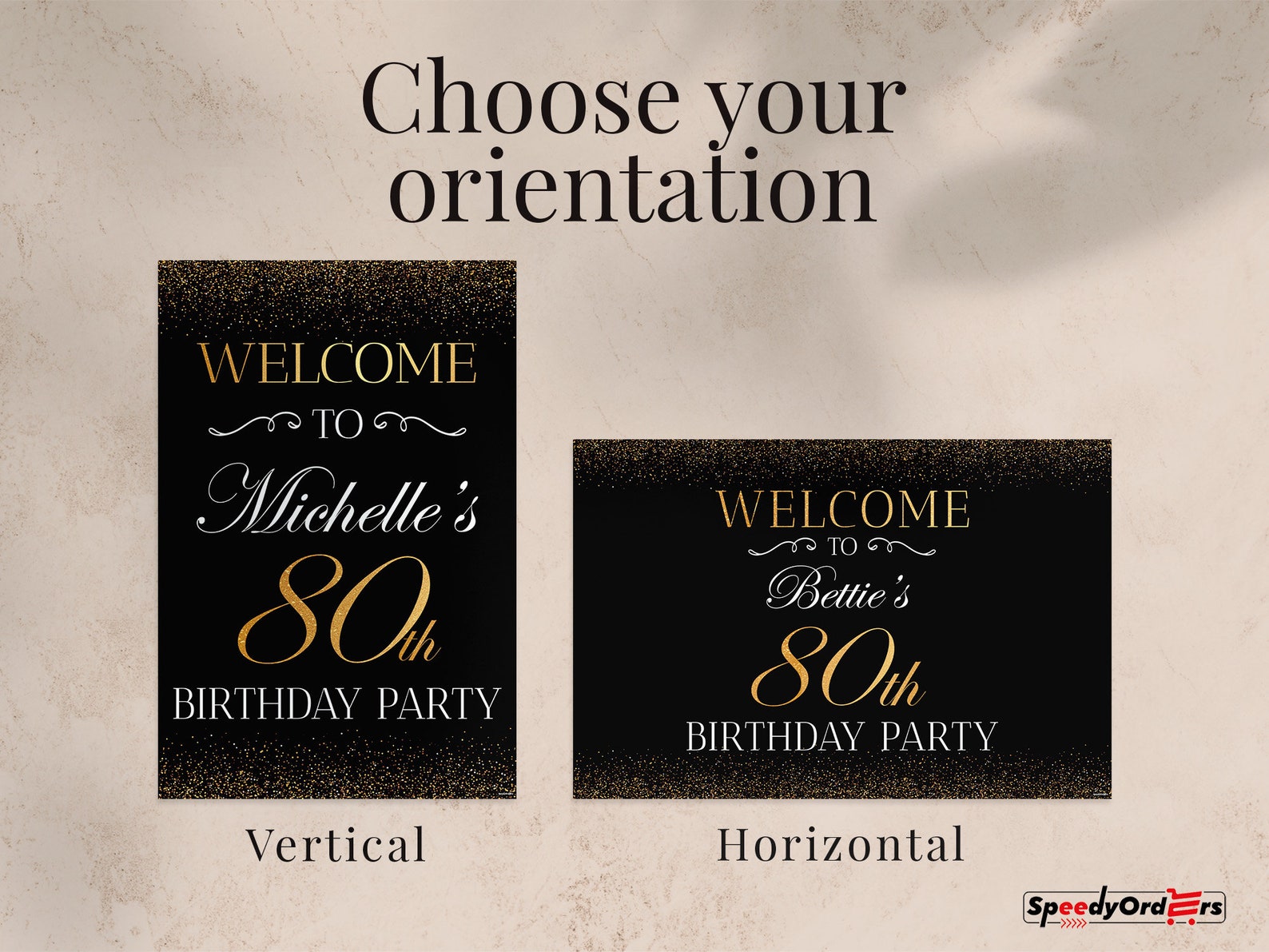 80th Birthday Sign, Personalized Welcome Sign for 80th Birthday Party ...