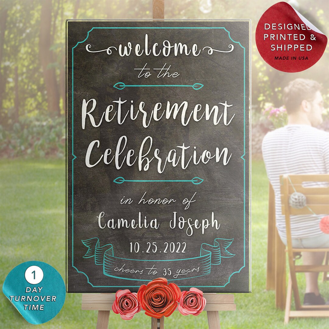 Retirement Party Welcome Sign Retirement Celebration Banner - Etsy