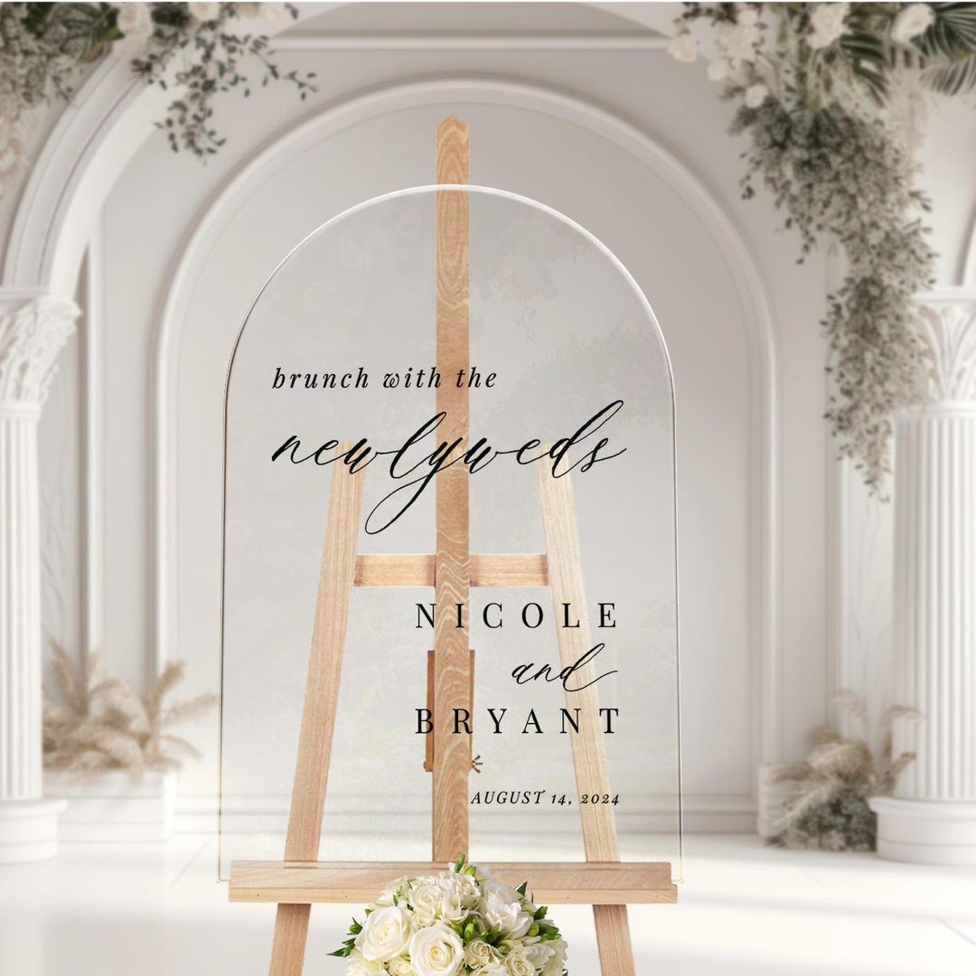 Brunch With the Newlyweds Sign, Minimalist Wedding Brunch Sign, Modern ...