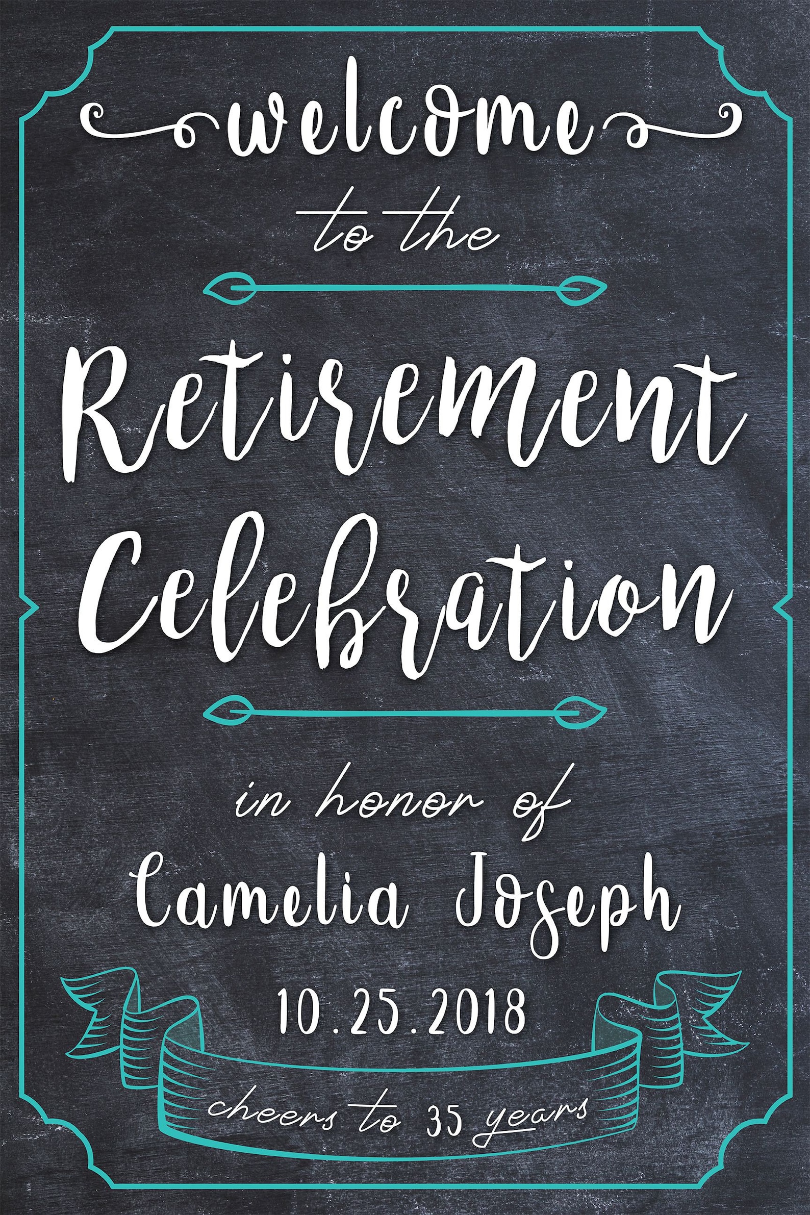 Retirement Party Welcome Sign Retirement Celebration Banner - Etsy