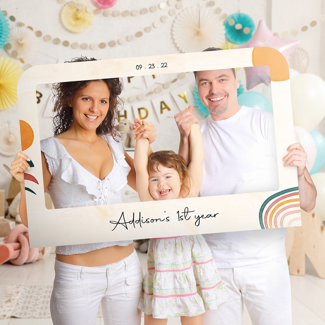 1st Birthday Photo Booth, First Birthday Photo Prop Frame, First ...