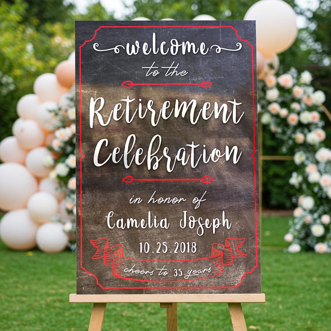 Retirement Party Welcome Sign - Retirement Celebration Banner ...