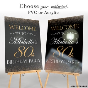 80th Birthday Sign, Personalized Welcome Sign for 80th Birthday Party ...