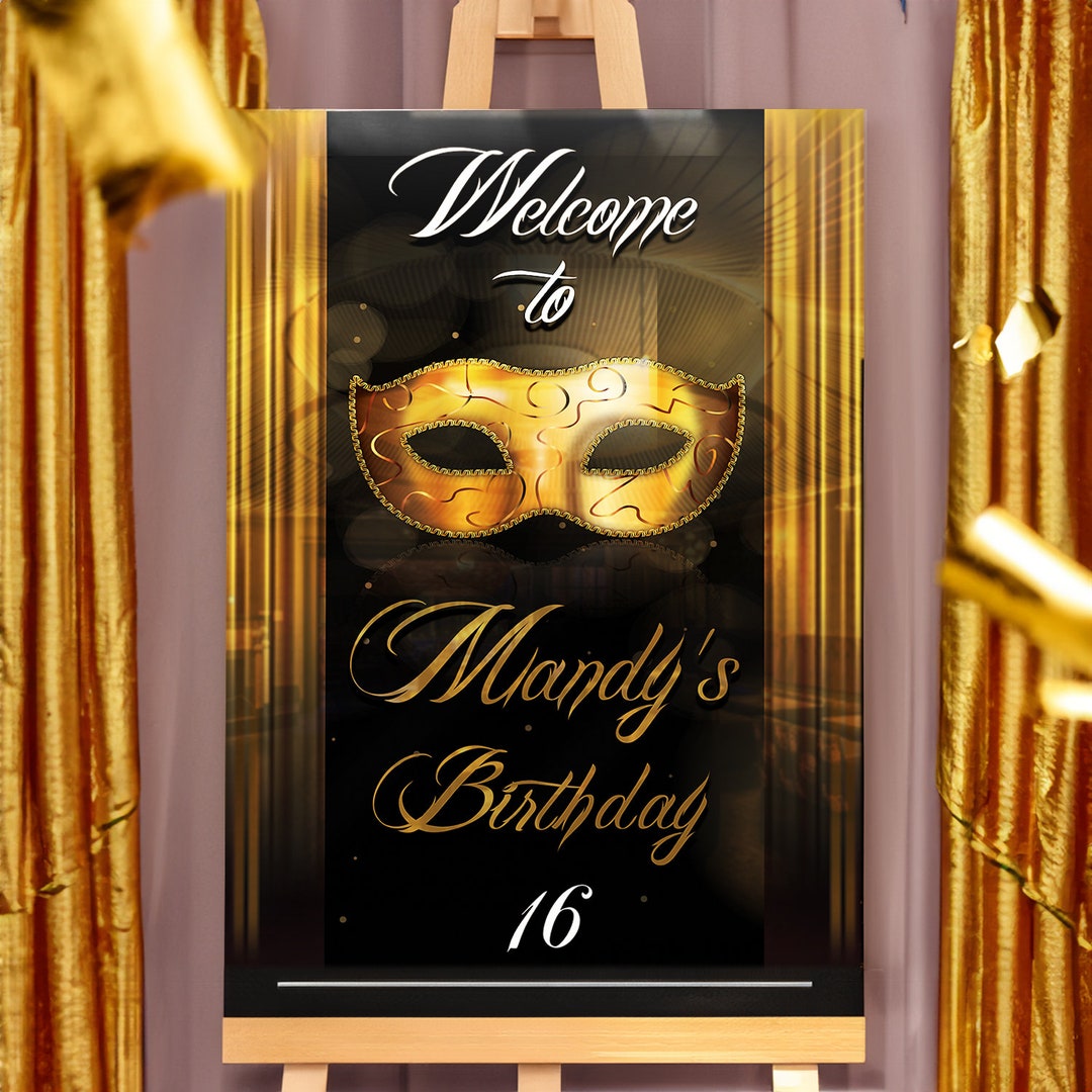 Masquerade Party Welcome Sign, Masquerade Welcome Sign, Custom ...