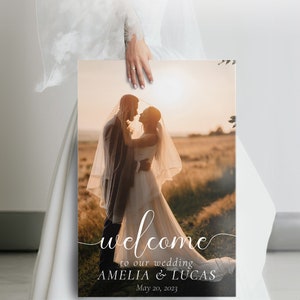 Printed Wedding Sign With Picture, Custom Wedding Signage, Personalized ...