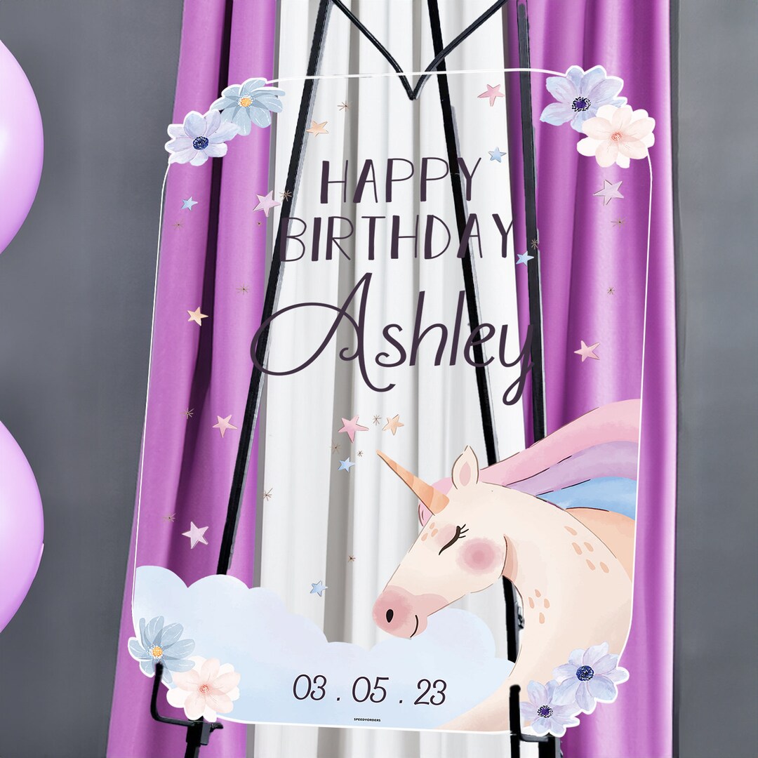 Unicorn Birthday Party Welcome Sign, Unicorn Sign, Unicorn Party ...