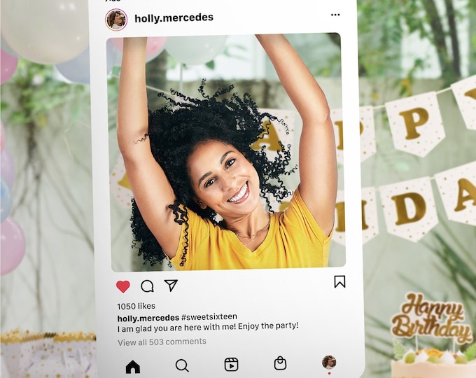 Instagram Photo Booth Prop Template, Instagram Photobooth Canva ...