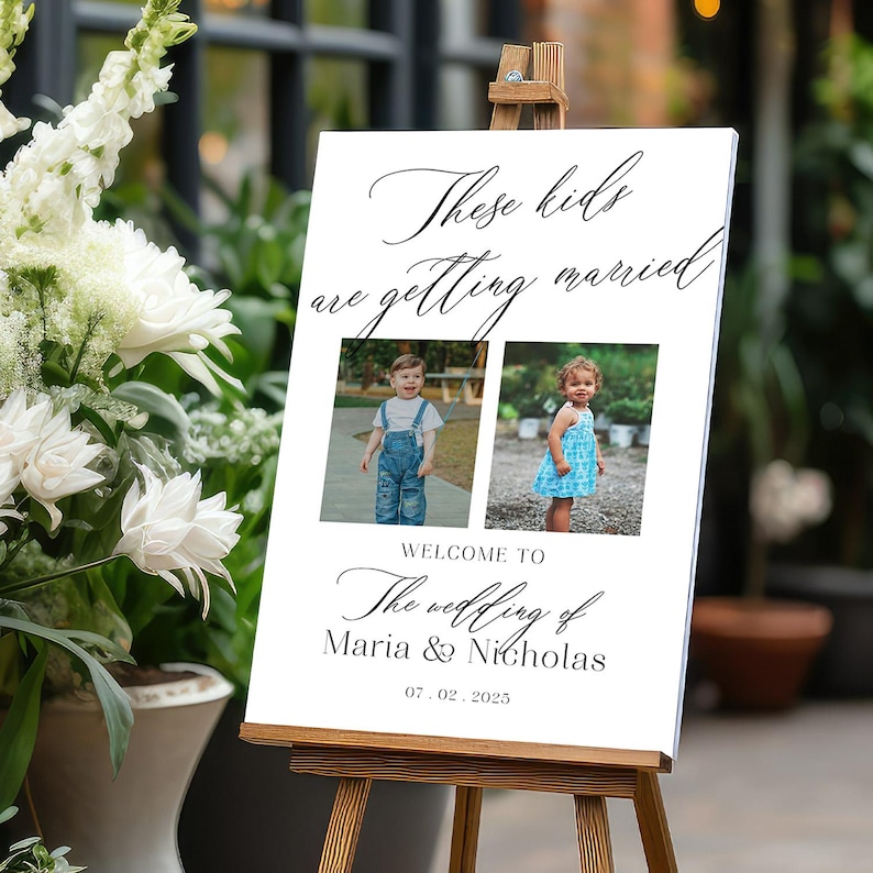 These Kids Are Getting Married Wedding Welcome Sign, Photo Wedding Sign ...