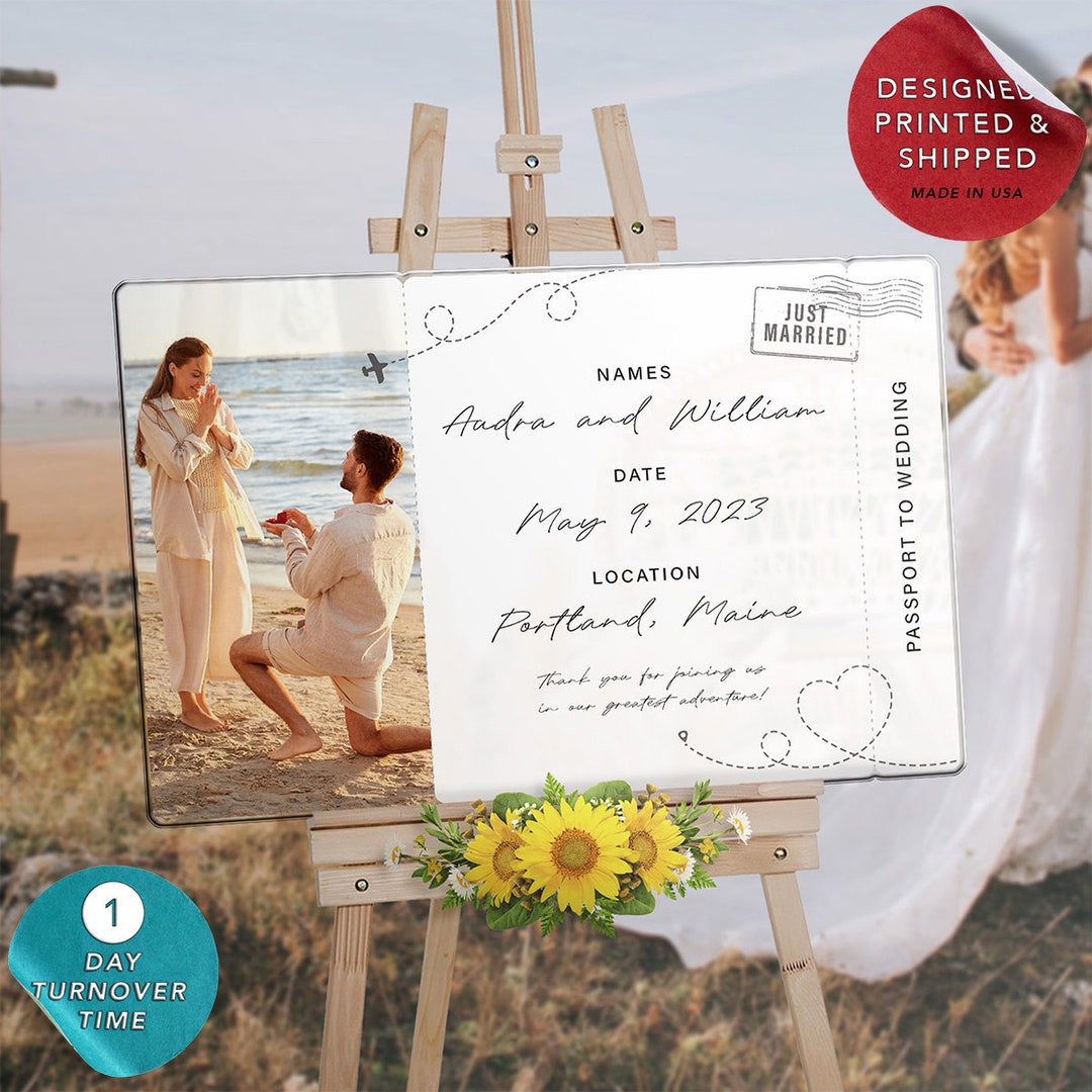 Postcard Wedding Sign Postcard Wedding Welcome Sign Custom - Etsy