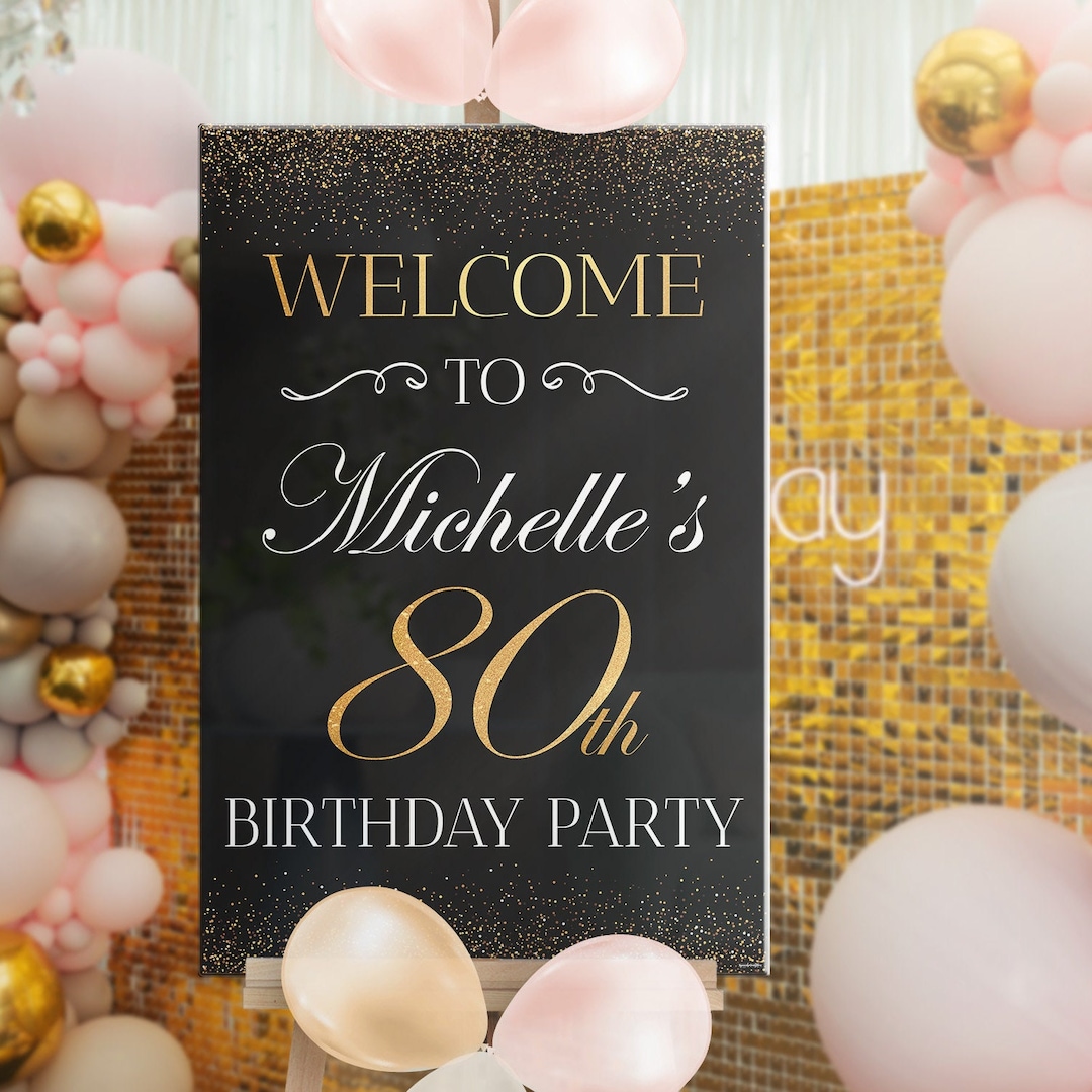 80th Birthday Sign Personalized Welcome Sign for 80th - Etsy
