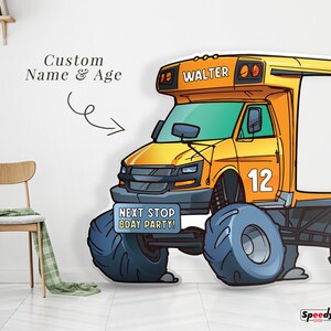 Monster Truck Photo Booth Frame, Monster Truck Party Selfie Frame, Off ...