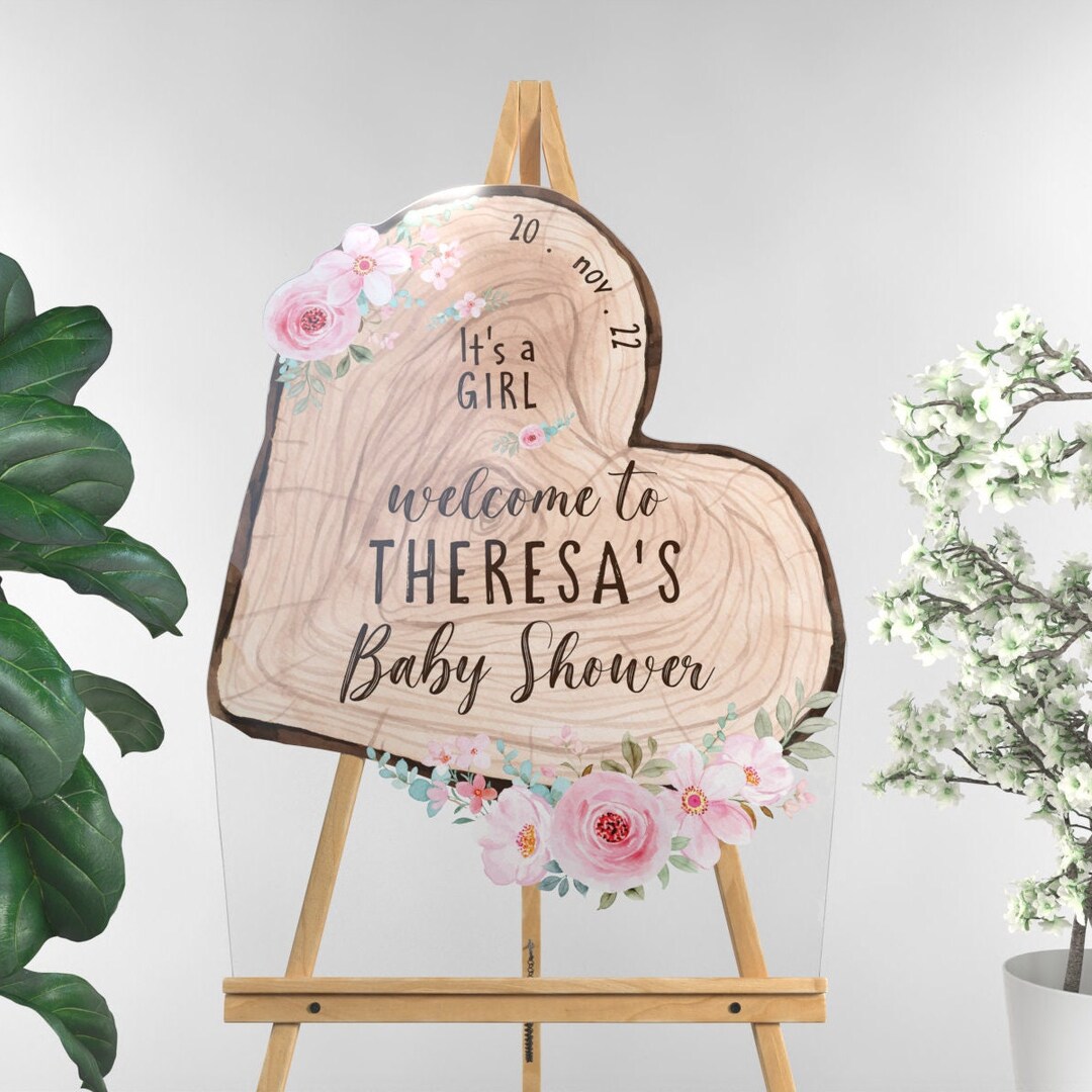 Baby Shower Welcome Sign It's a Girl Sign Baby Shower - Etsy