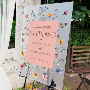 Wildflowers Wedding Welcome Sign: Custom Floral Decorations - Etsy