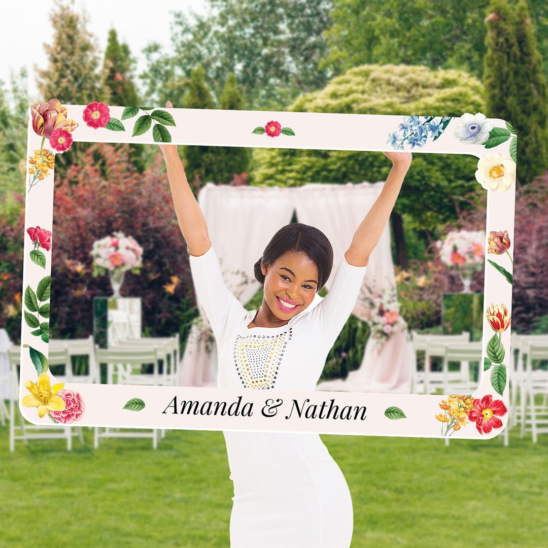 Floral Wedding Photo Booth, Wedding Photo Prop Frame, Wedding Selfie ...