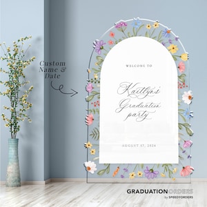 Graduation Sign, Wildflowers Graduation Welcome Sign, Wildflower ...