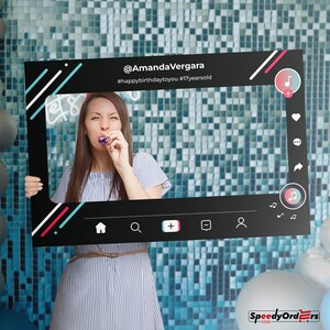 Tiktok Photo Booth Frame, Tik Tok Cutout, Custom Social Media Photo ...