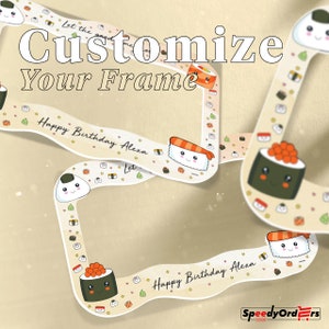 Sushi Birthday Photo Booth Frame, Sushi Party Photo Prop Frame, Sushi ...