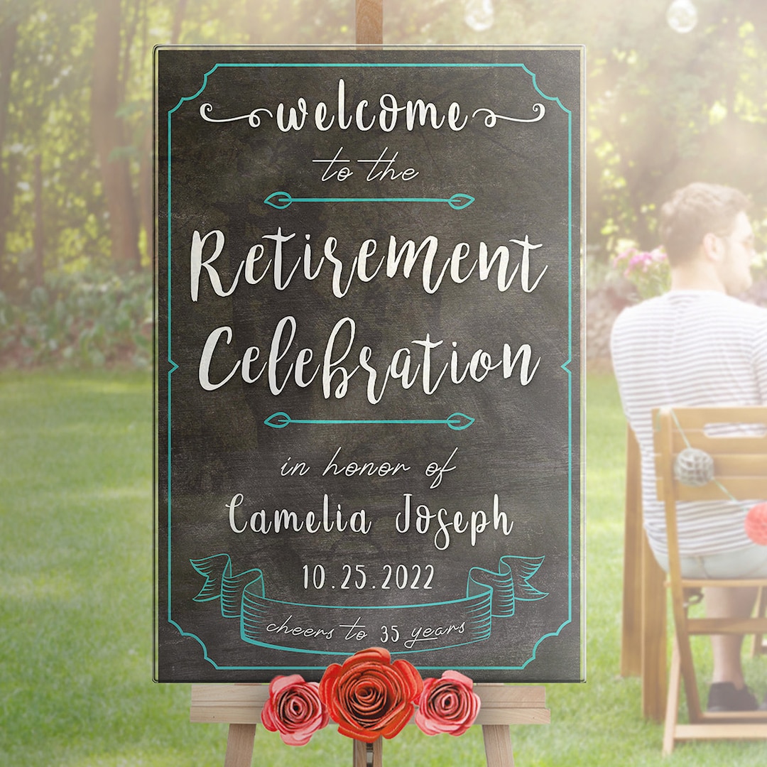 Retirement Party Welcome Sign - Retirement Celebration Banner ...
