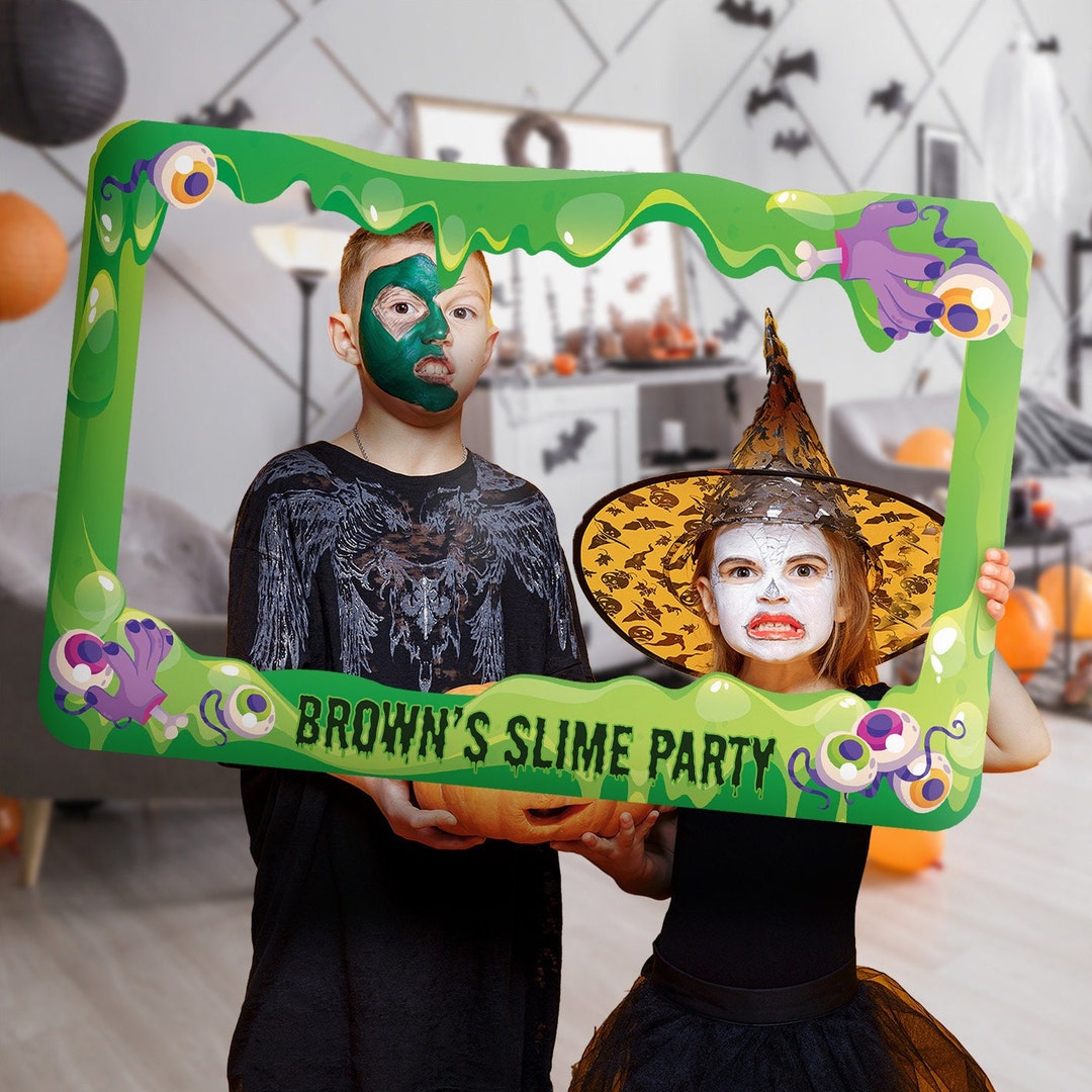 Slime Party Photo Booth Frame, Slime Party Photo Prop, Custom Selfie ...