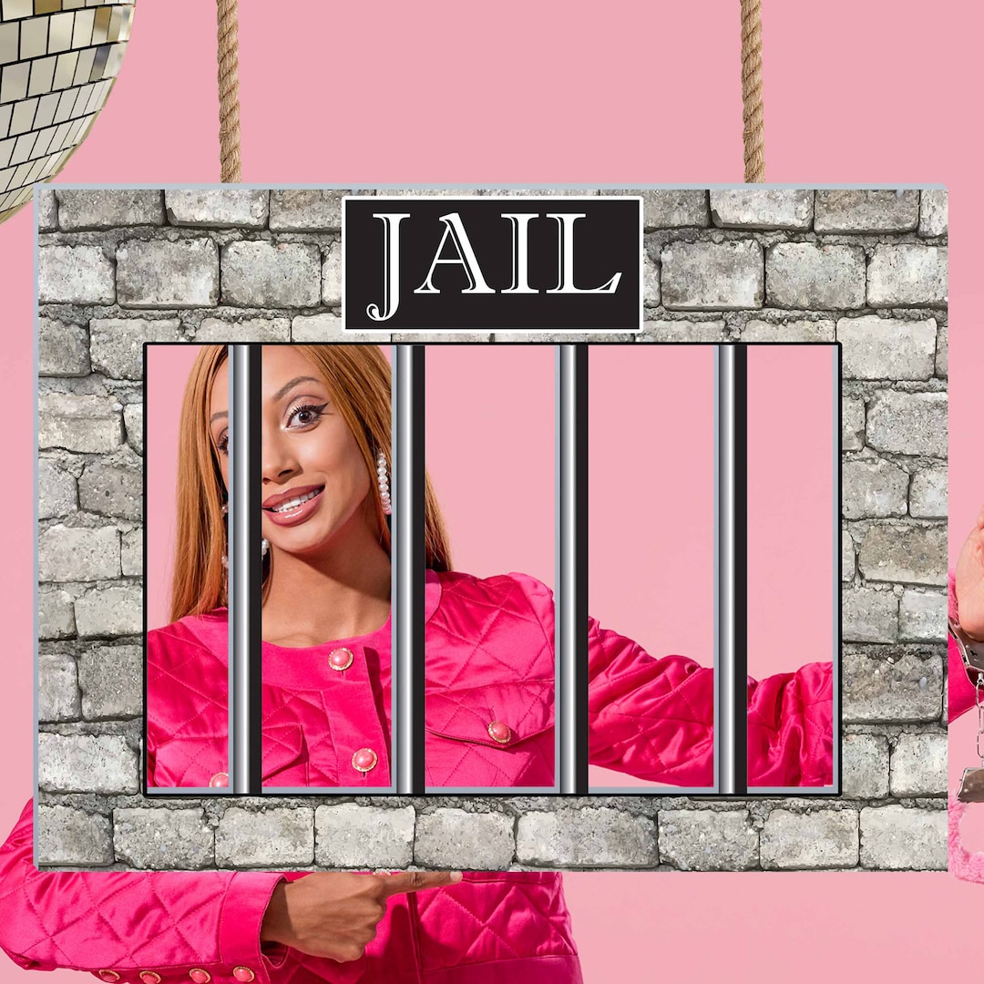 Jail Party Photo Booth Frame, Prison Jail Frame Prop, Police Birthday ...