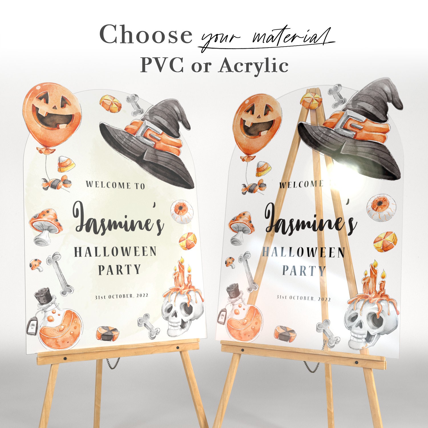 Halloween Welcome Sign, Halloween Yard Sign, Personalized Halloween ...