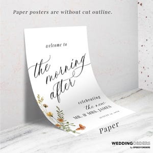 The Morning After Wedding Sign, Wildflowers Wedding Brunch Sign, Modern ...