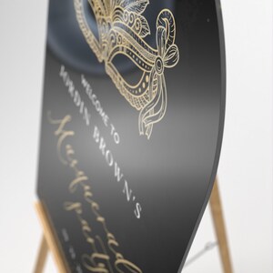 Masquerade Sign, Masquerade Party Welcome Sign, Custom Black & Gold ...