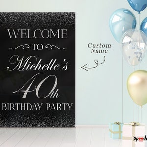 40th Birthday Sign, Custom 40th Birthday Party Welcome Sign ...