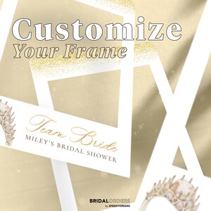Team Bride Bridal Shower Photo Booth Frame, Bridal Shower Selfie Frame ...
