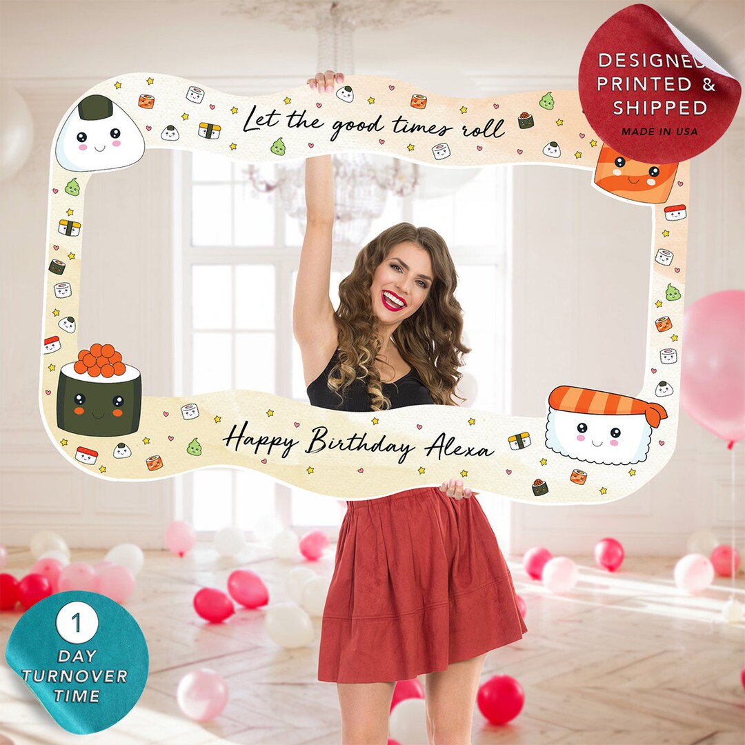 Sushi Birthday Photo Booth Frame, Sushi Party Photo Prop Frame, Sushi ...