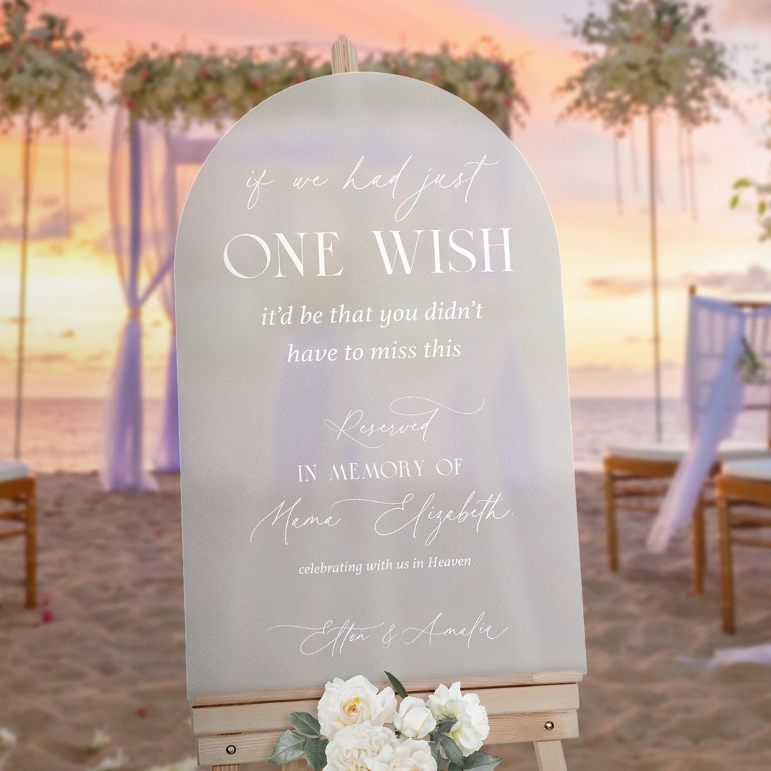 Loss of Loved One Wedding Sign, Wish You Were Here Wedding Sign, in ...
