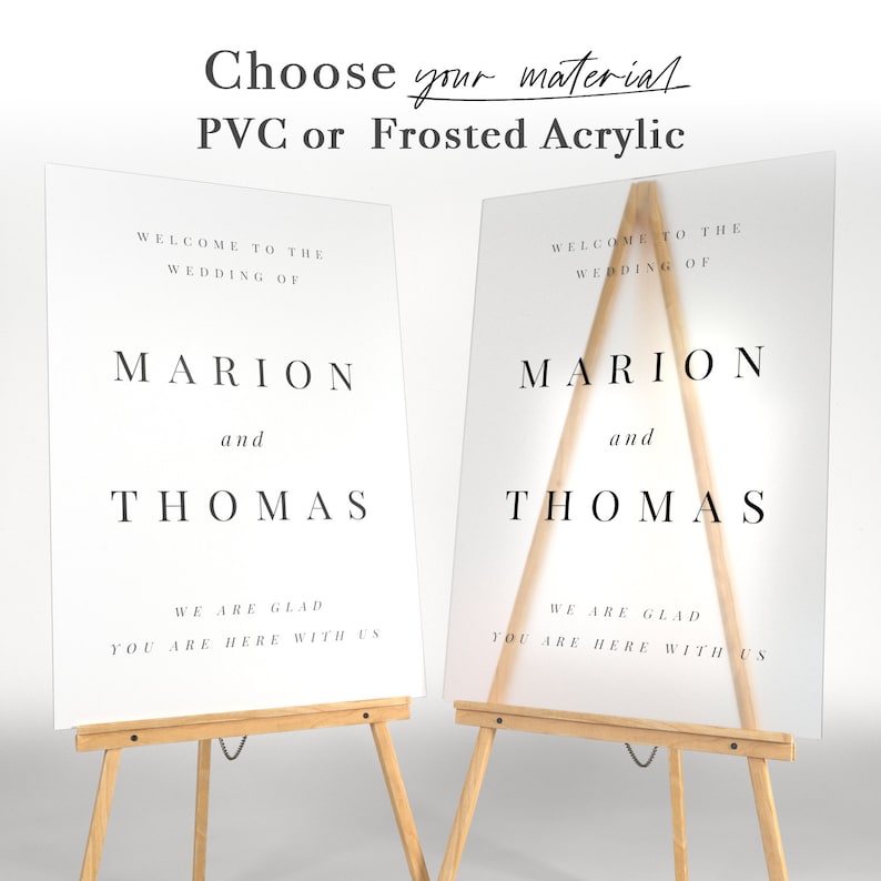 Frosted Acrylic Wedding Welcome Sign, Frosted Acrylic Wedding Sign ...