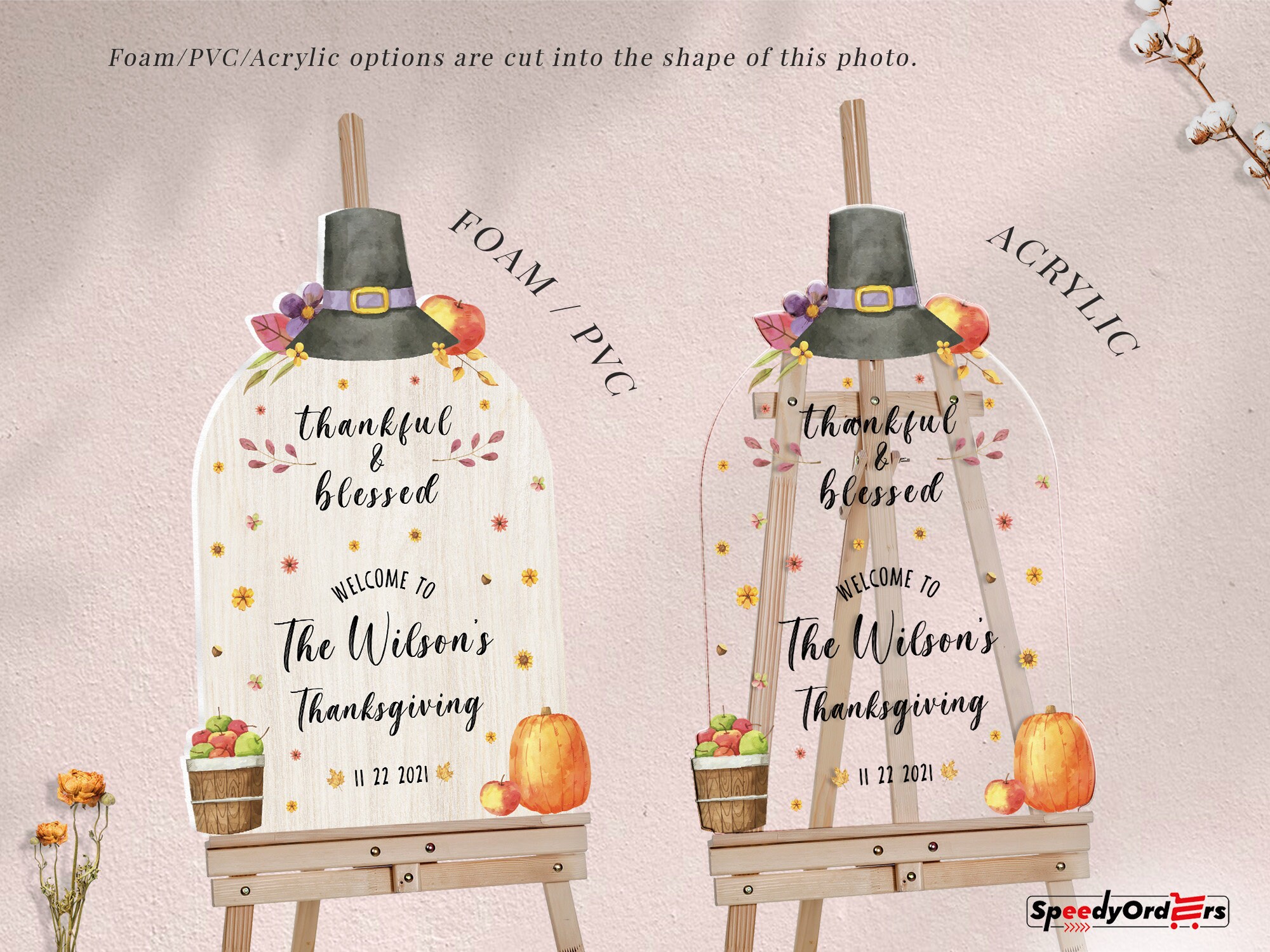 Thanksgiving Welcome Sign Personalized Give Thanks - Etsy