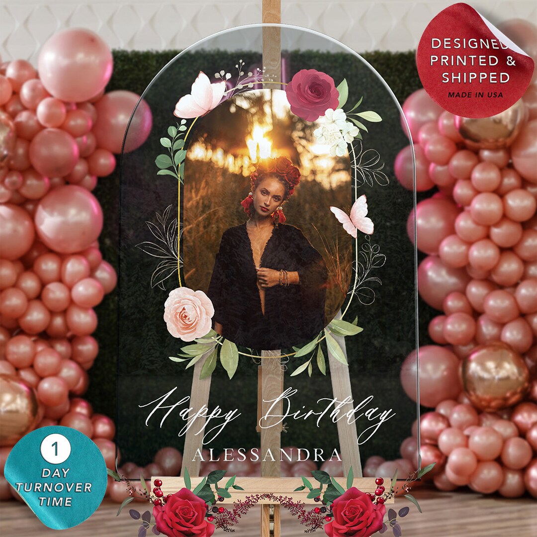 Birthday Welcome Sign With Photo, Birthday Welcome Sign, Personalized ...