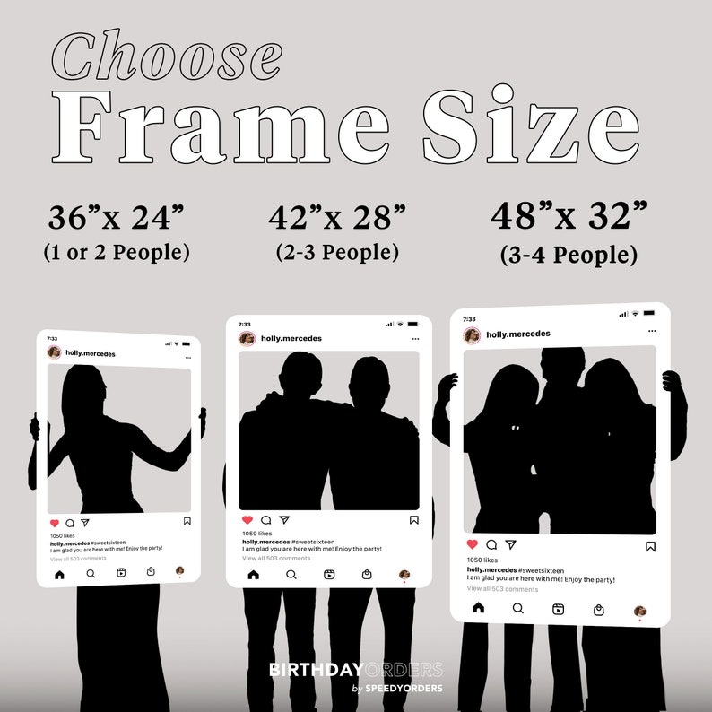 Social Media Photo Frame, Instagram Photo Booth Frame, Instagram Cutout ...