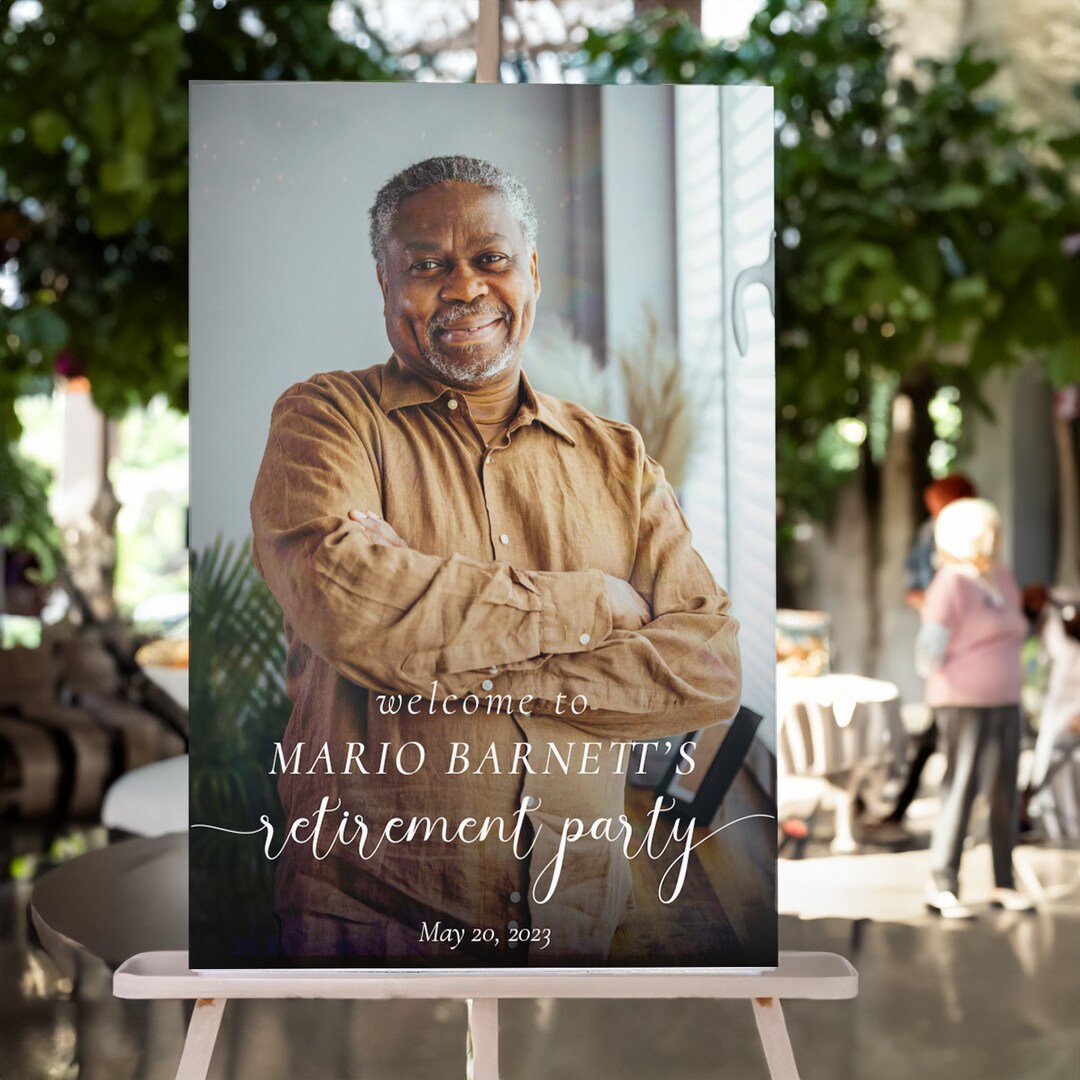 Retirement Sign, Retirement Welcome Sign With Photo, Custom Retirement ...