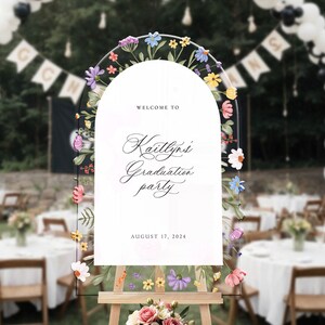Graduation Sign, Wildflowers Graduation Welcome Sign, Wildflower ...