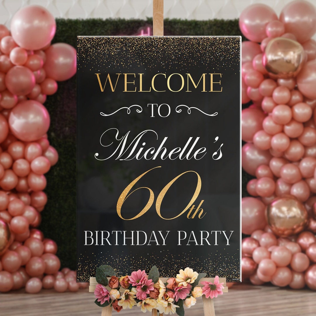 60th Birthday Sign Welcome Sign for 60th Birthday Party - Etsy