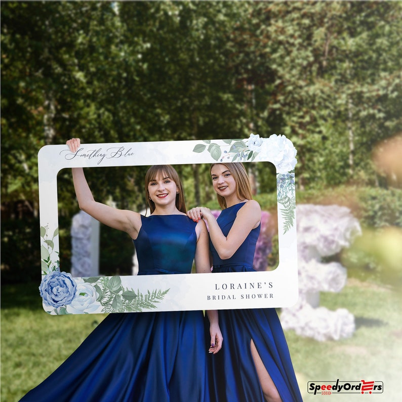 Bridal Shower Photo Booth, Something Blue Bridal Shower Selfie Photo ...